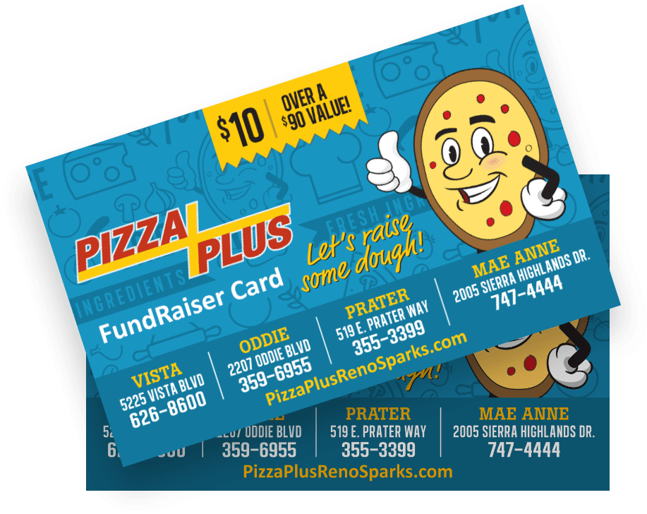 Pizza Plus | FundRaiser Cards